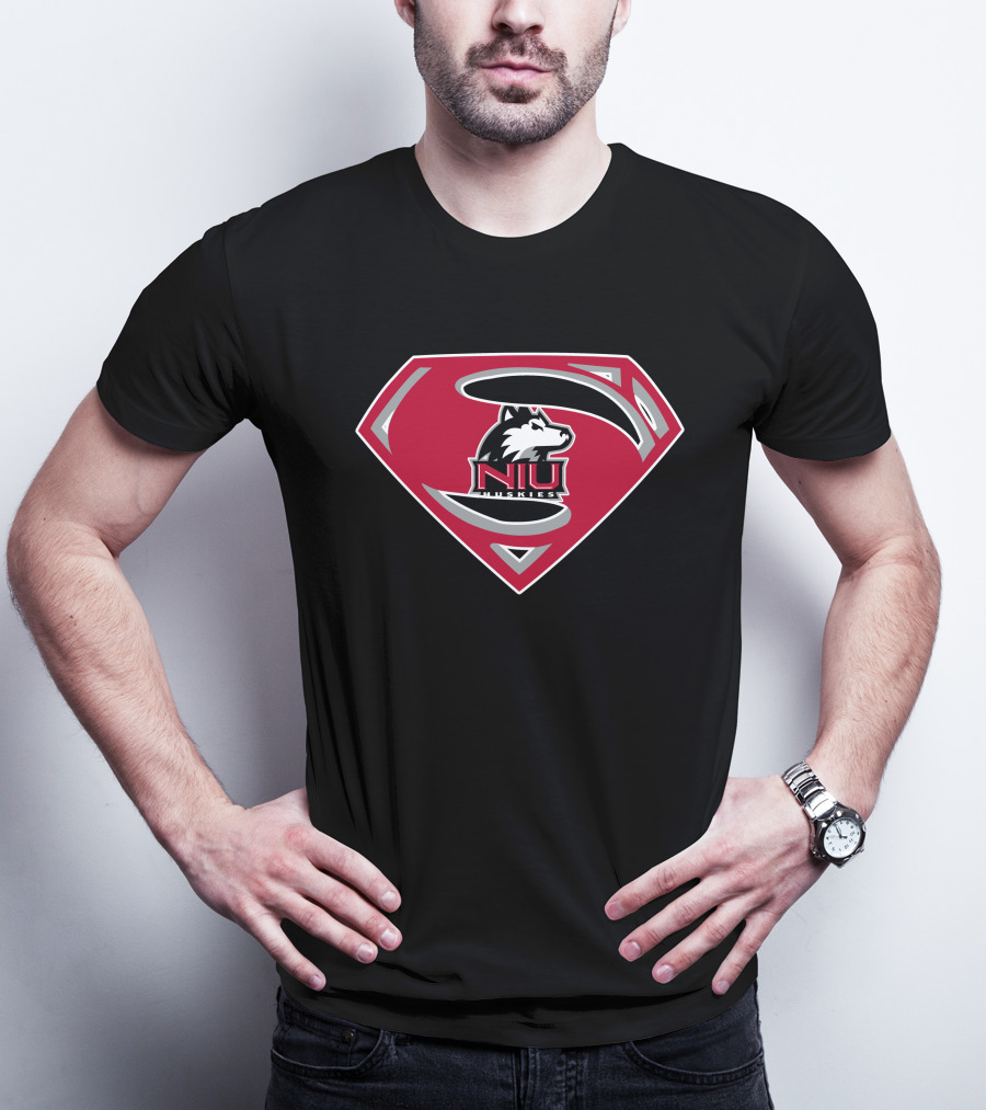 Superman NIU Huskies Logo Shield T-Shirt