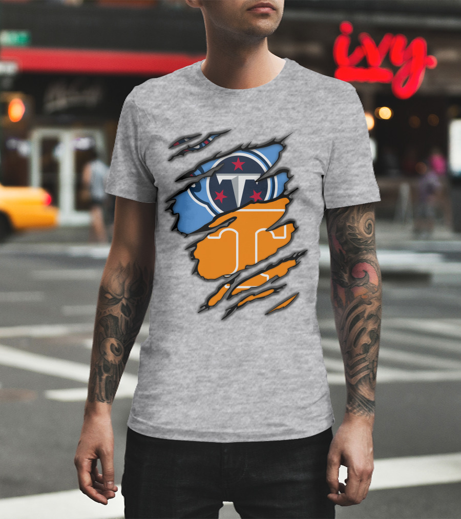Tennessee Titans And Vols Logo Mashup T-Shirt