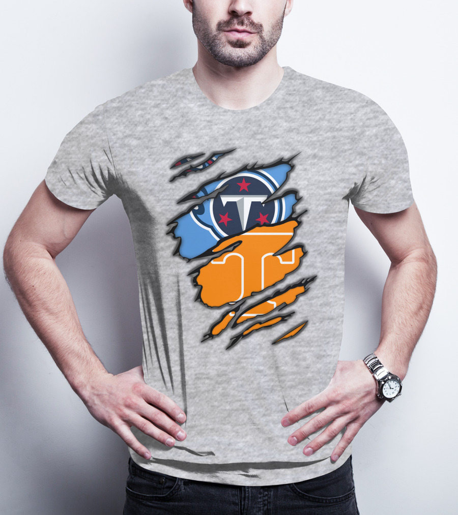 Tennessee Titans And Vols Logo Mashup T-Shirt