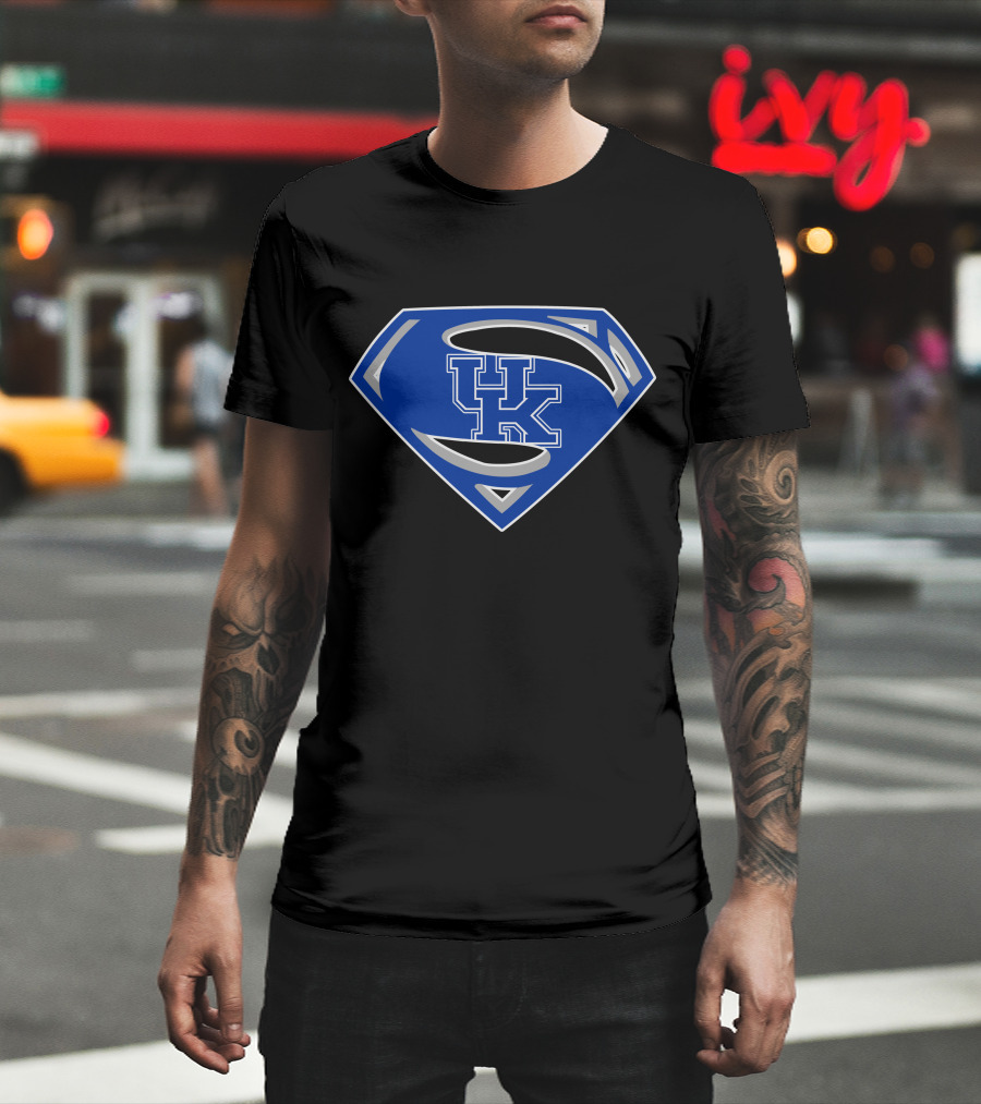 Superman UK Wildcats Logo Blue Shield T-Shirt