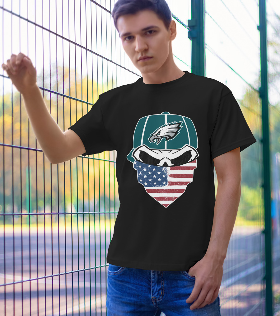 Eagles Skull American Flag Bandana T-Shirt