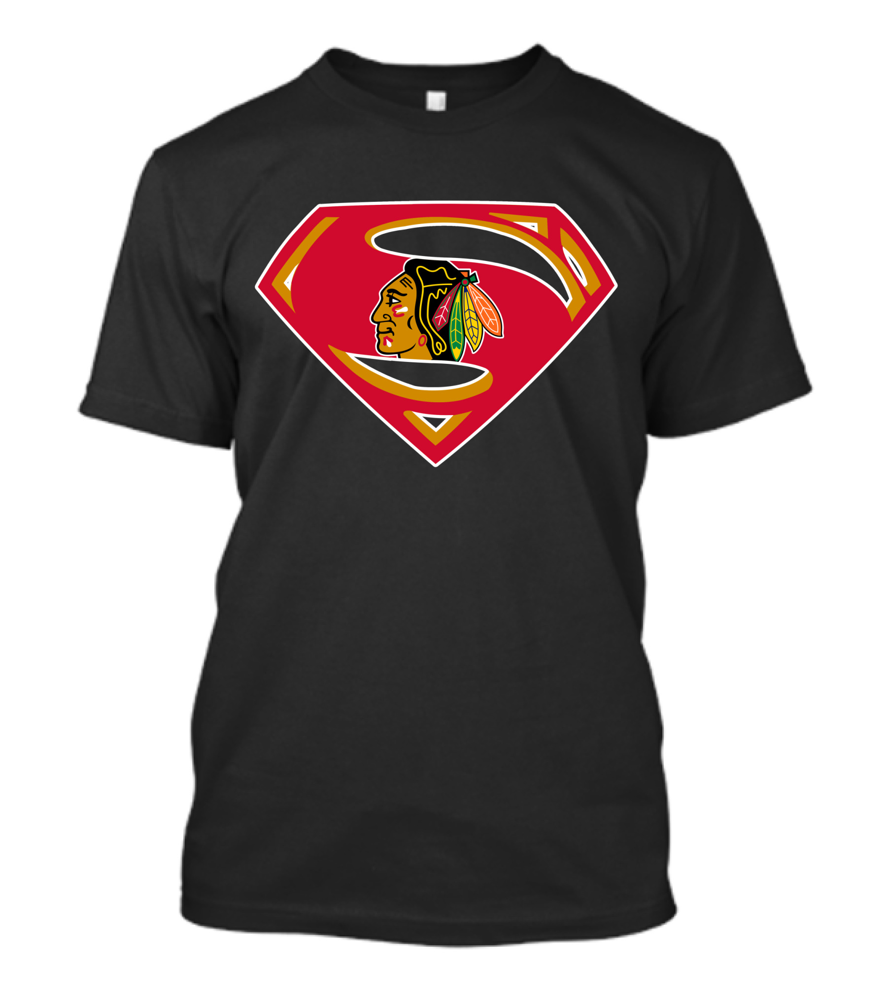 Superman Chicago Blackhawks Logo Combination T-Shirt