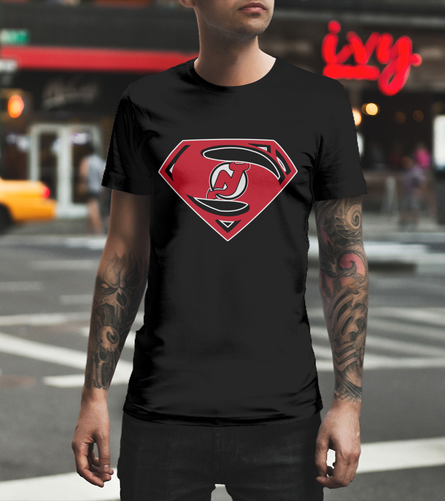 New Jersey Devils Superman Shield T-Shirt