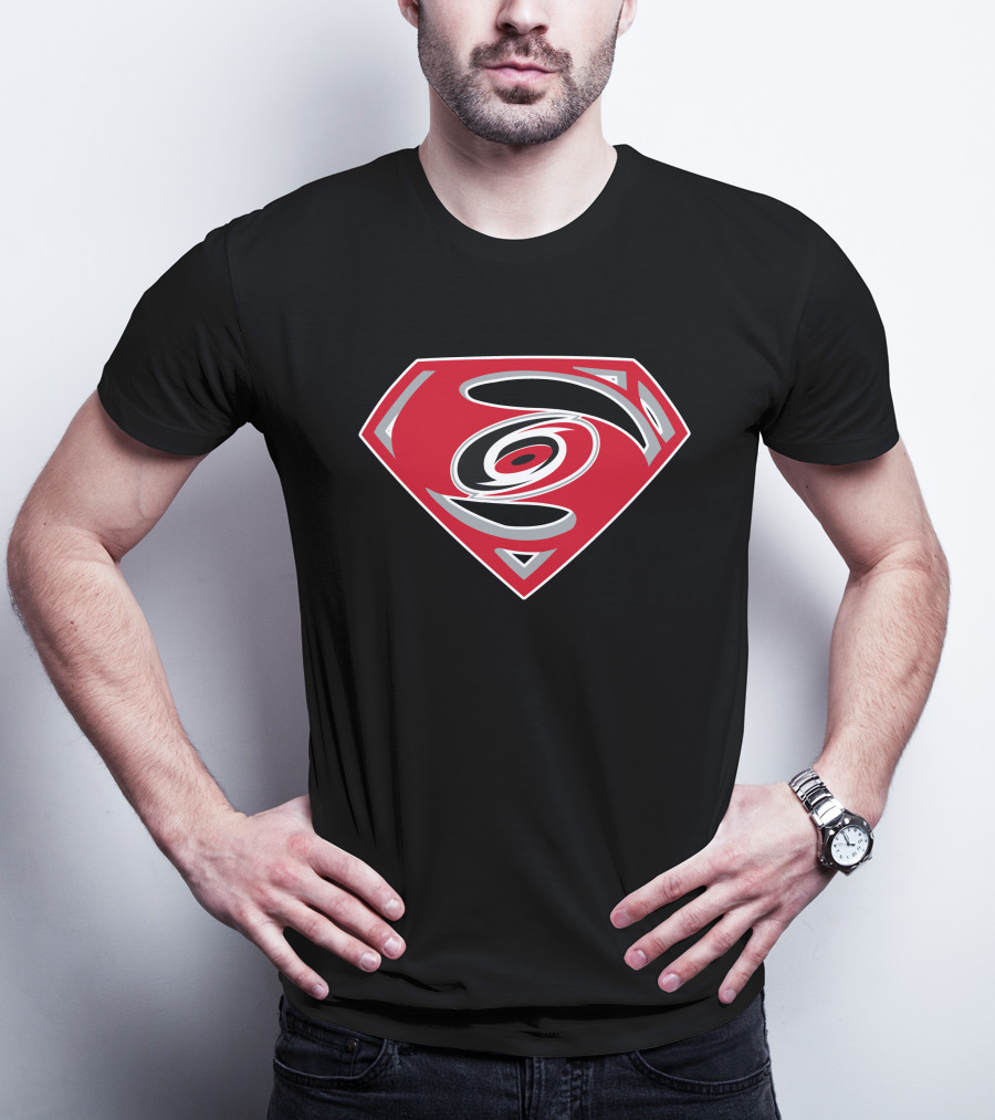 Carolina Hurricanes Superman Logo Fusion T-Shirt