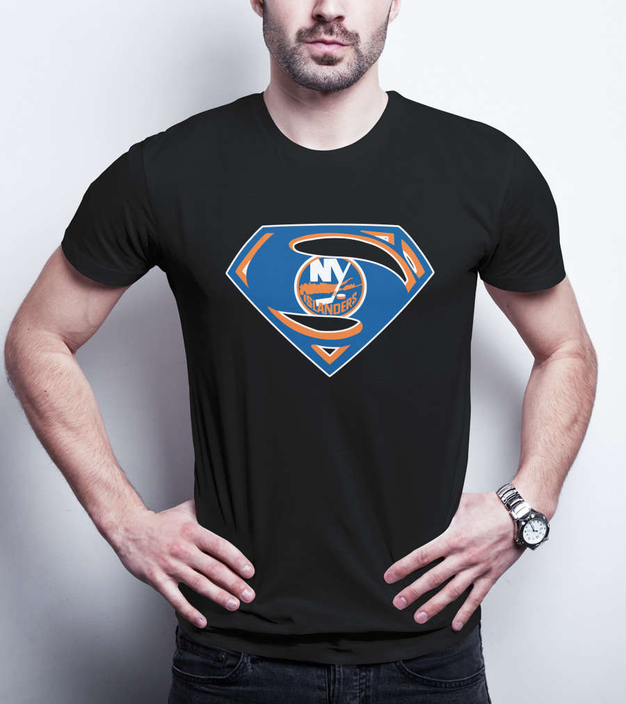 Superman NY Islanders Logo Mashup T-Shirt