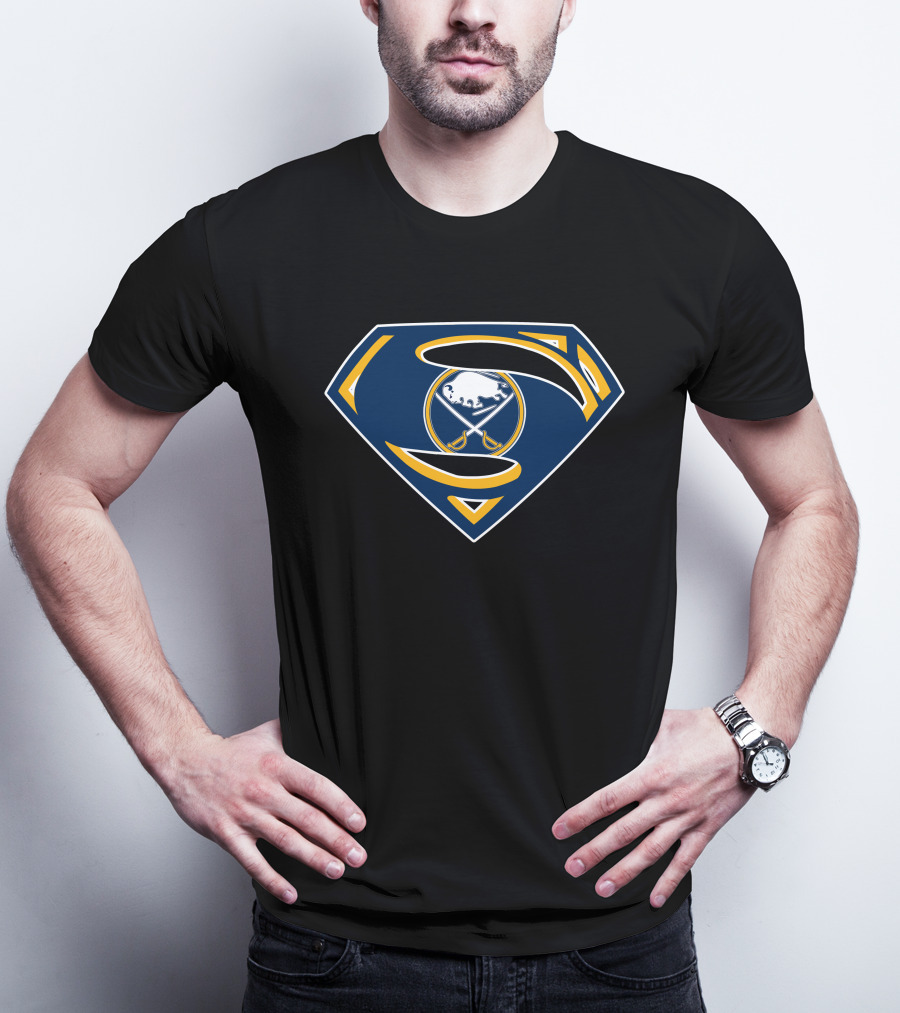 Buffalo Sabres Superman Shield Logo Combo T-Shirt