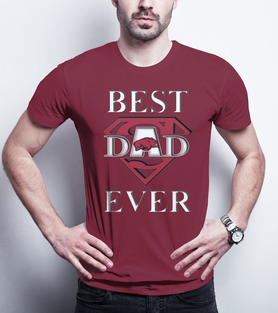 Best Dad Ever Arkansas Razorbacks Super T-Shirt