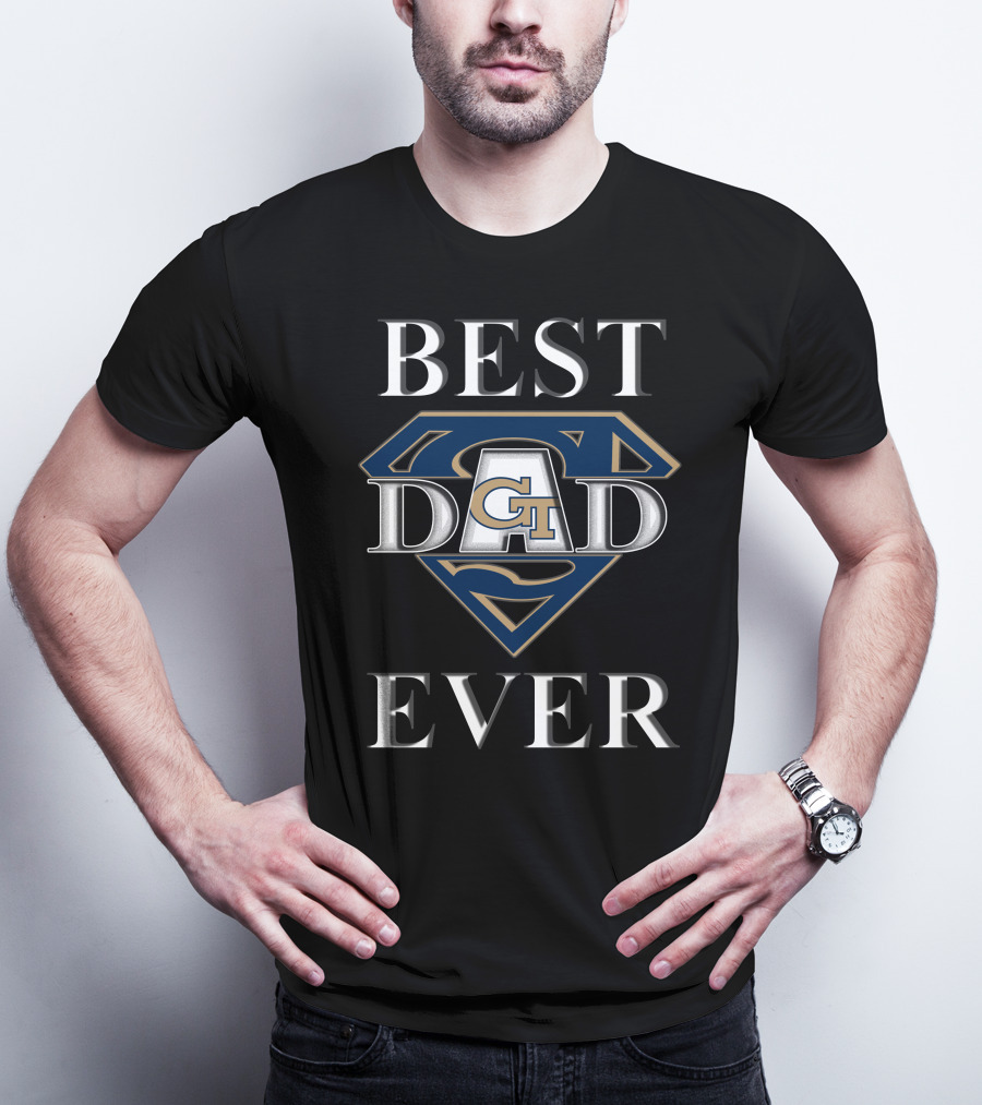 Best Dad Ever GT Georgia Tech Super Dad Badge T-Shirt