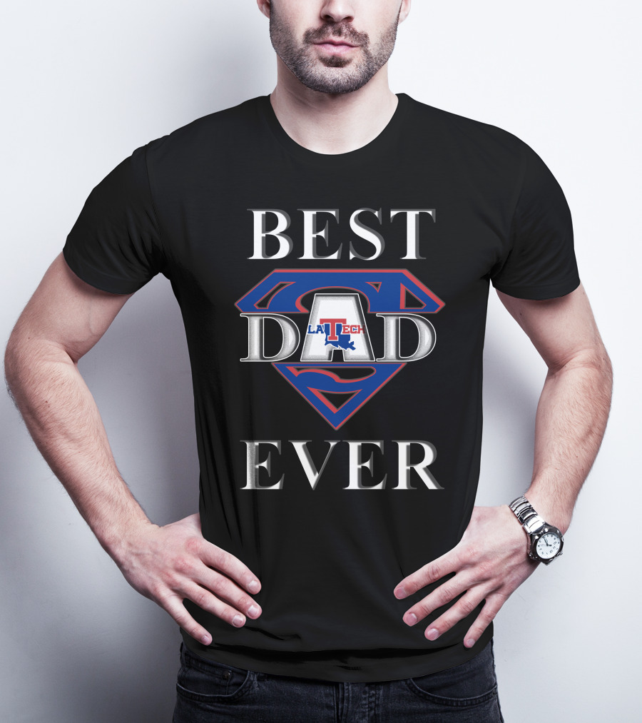 Louisiana Tech Best Dad Ever Superhero T-Shirt
