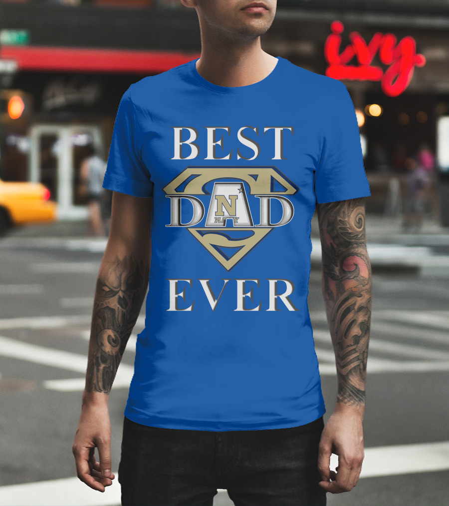 Navy Midshipmen Best Dad Ever Superman T-Shirt