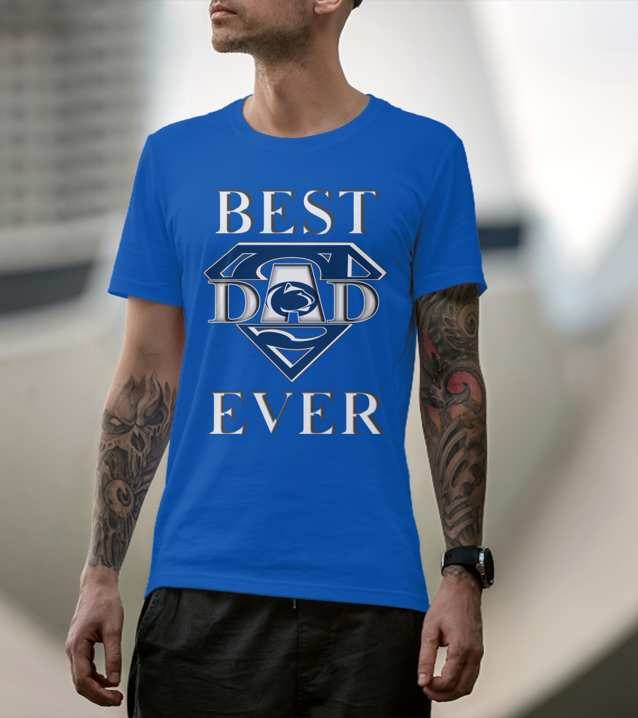 Penn State Nittany Lions Best Dad Ever Superhero T-Shirt