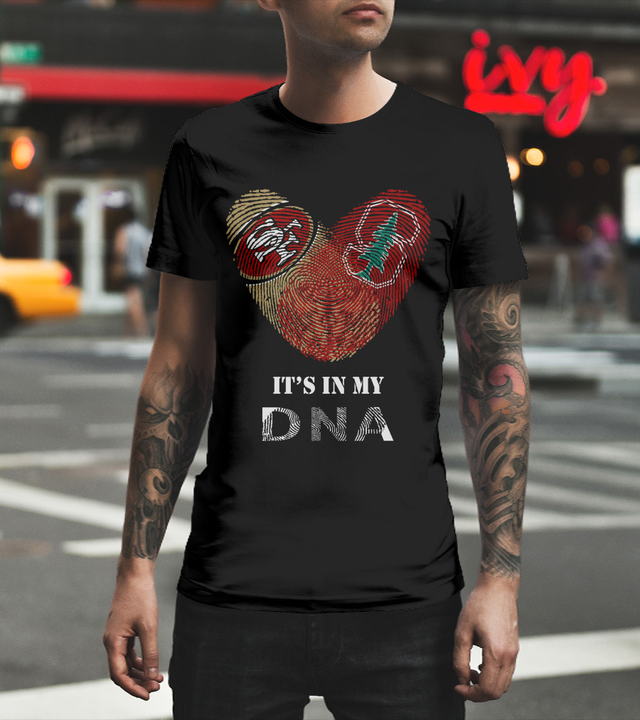 49ers Stanford Cardinal Heart It's In My Dna T-Shirt
