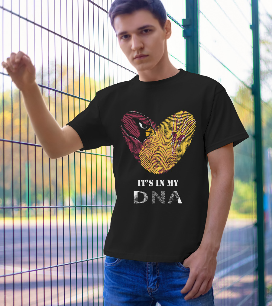 Cardinals Arizona State Sun Devils It's In My DNA Fingerprint Heart T-Shirt