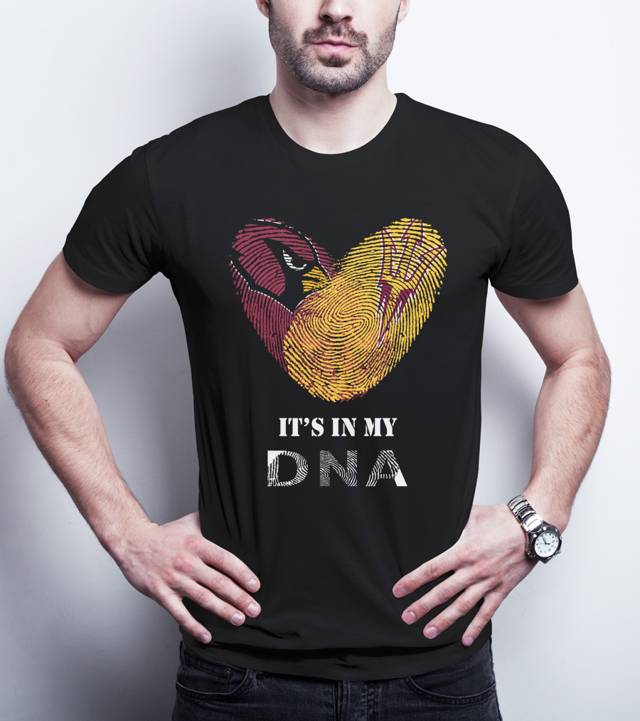 Cardinals Arizona State Sun Devils It's In My DNA Fingerprint Heart T-Shirt