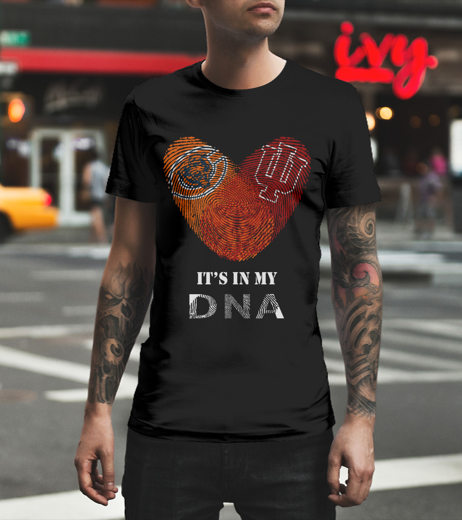 It's In My DNA Bears Hoosiers Heart Fingerprint T-Shirt