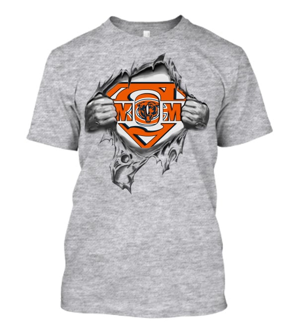 Bears Super Mom Logo With Torn Effect T-Shirt