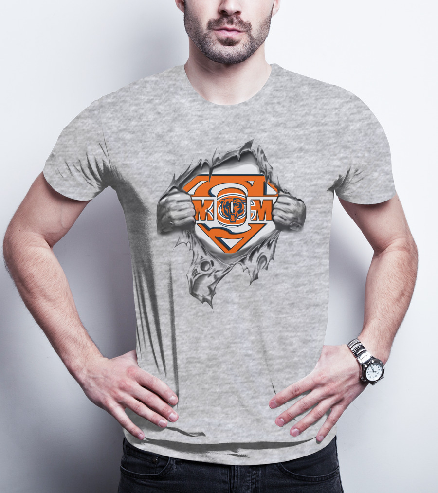 Bears Super Mom Logo With Torn Effect T-Shirt