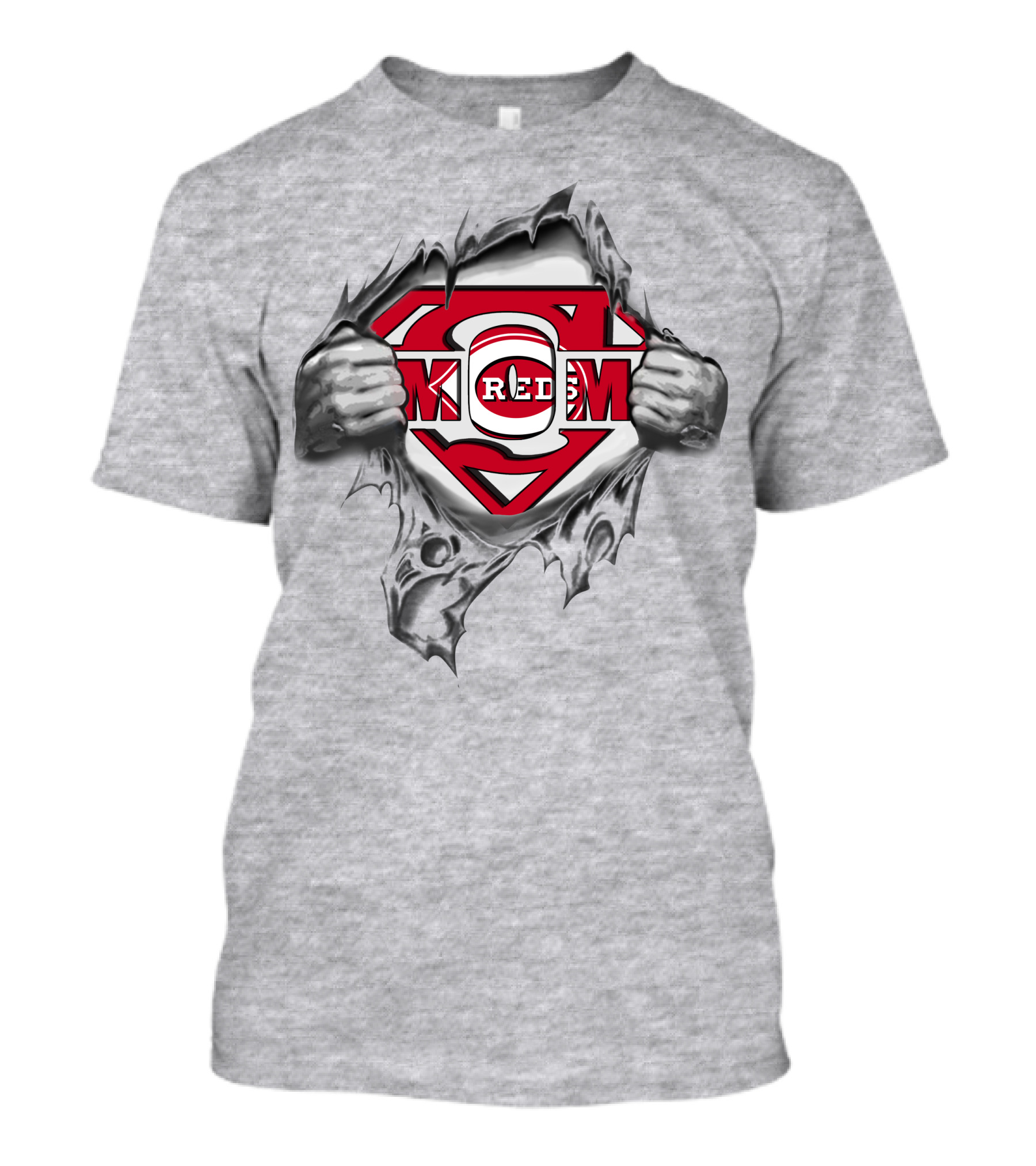 Reds Superman Logo With Torn Shirt Effect T-Shirt
