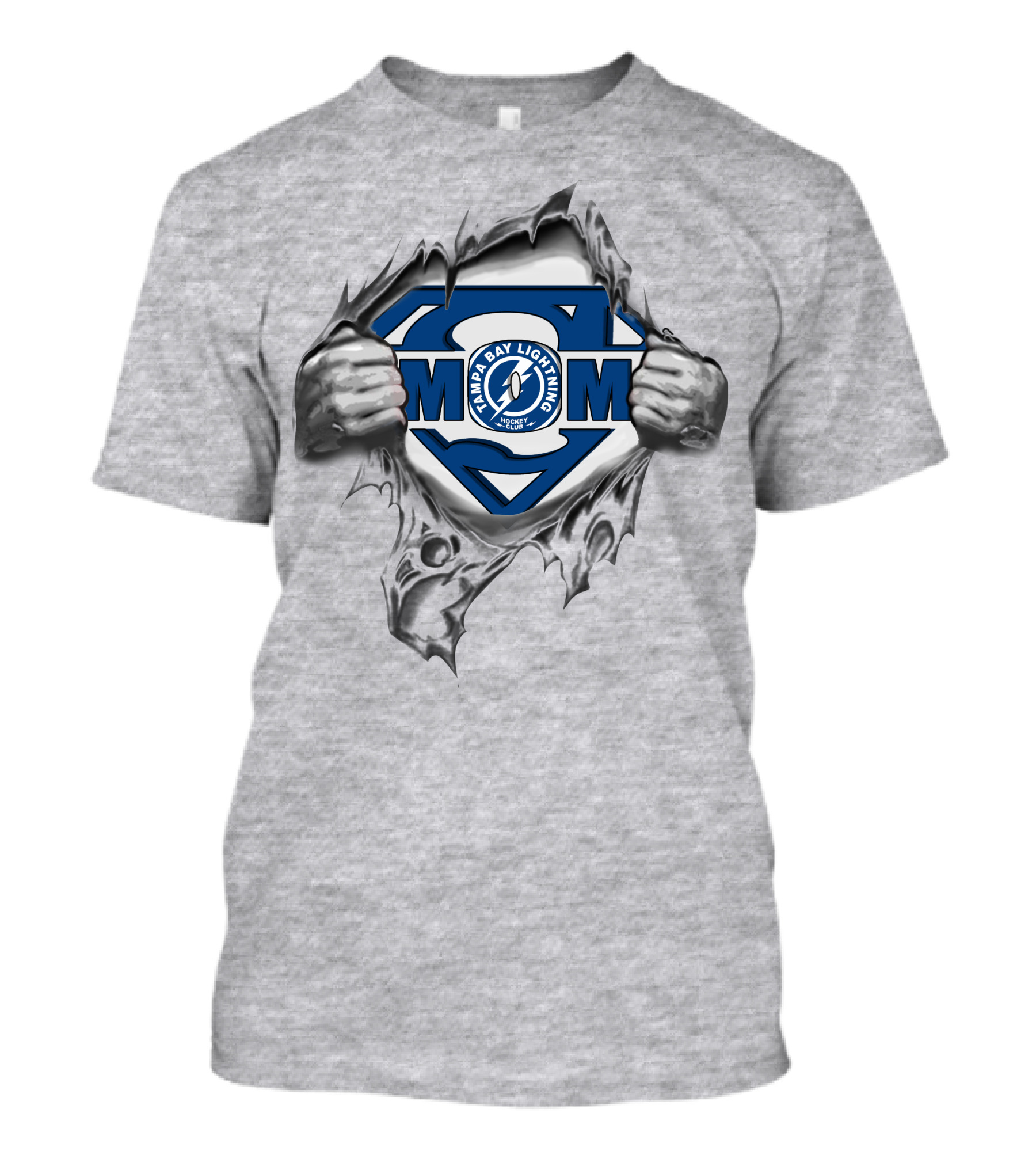 Tampa Bay Lightning Superhero Logo Rip Superman T-Shirt