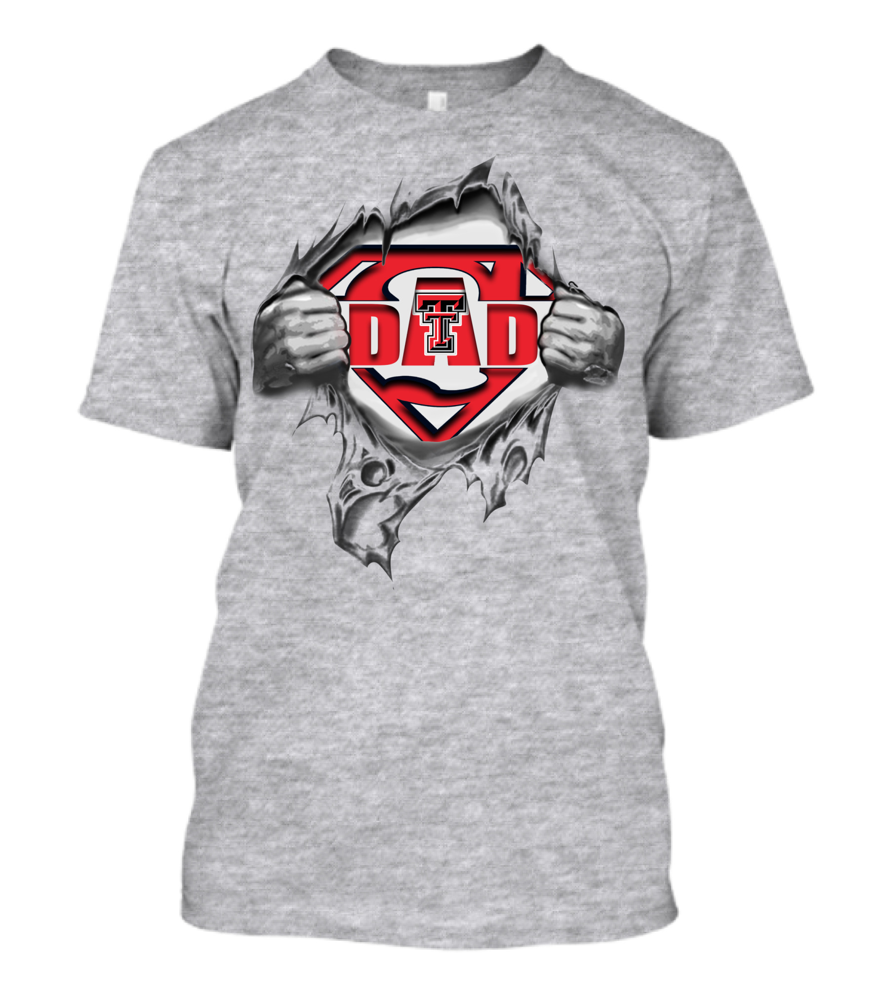 Texas Tech Red Raiders Dad Super Logo Rip T-Shirt