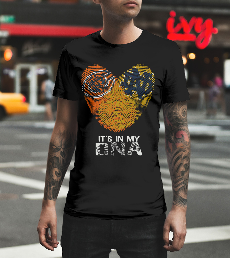 Bears Notre Dame Fingerprint Heart It's In My DNA T-Shirt