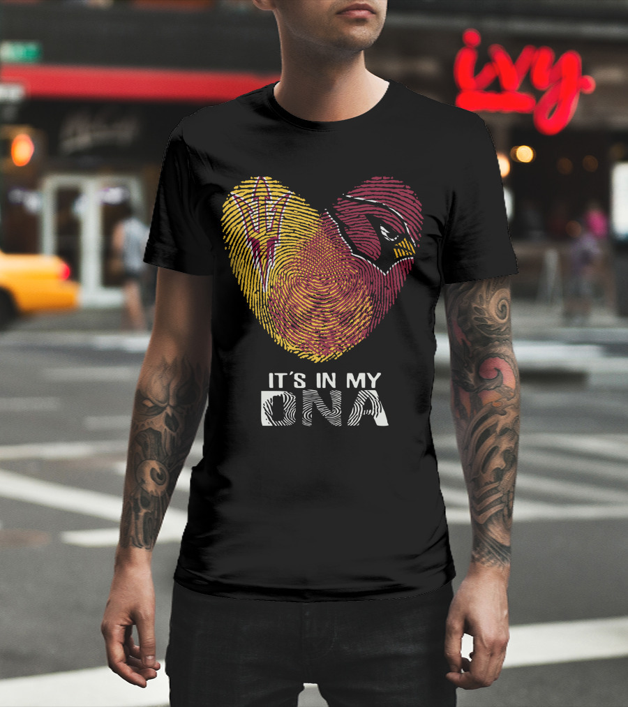 It's In My DNA Cardinals Arizona State Fingerprint T-Shirt