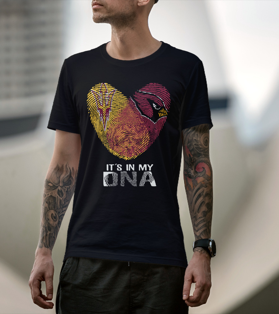 It's In My DNA Cardinals Arizona State Fingerprint T-Shirt