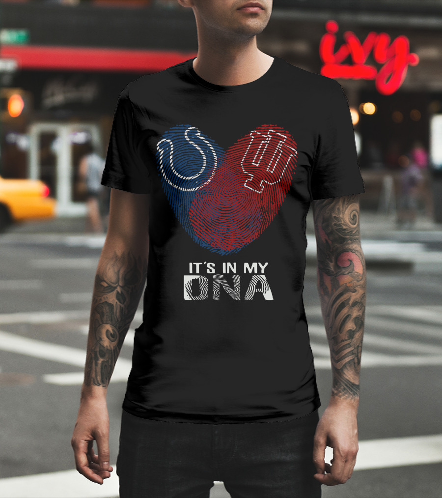 Colts Hoosiers It's In My DNA Fingerprint Heart T-Shirt