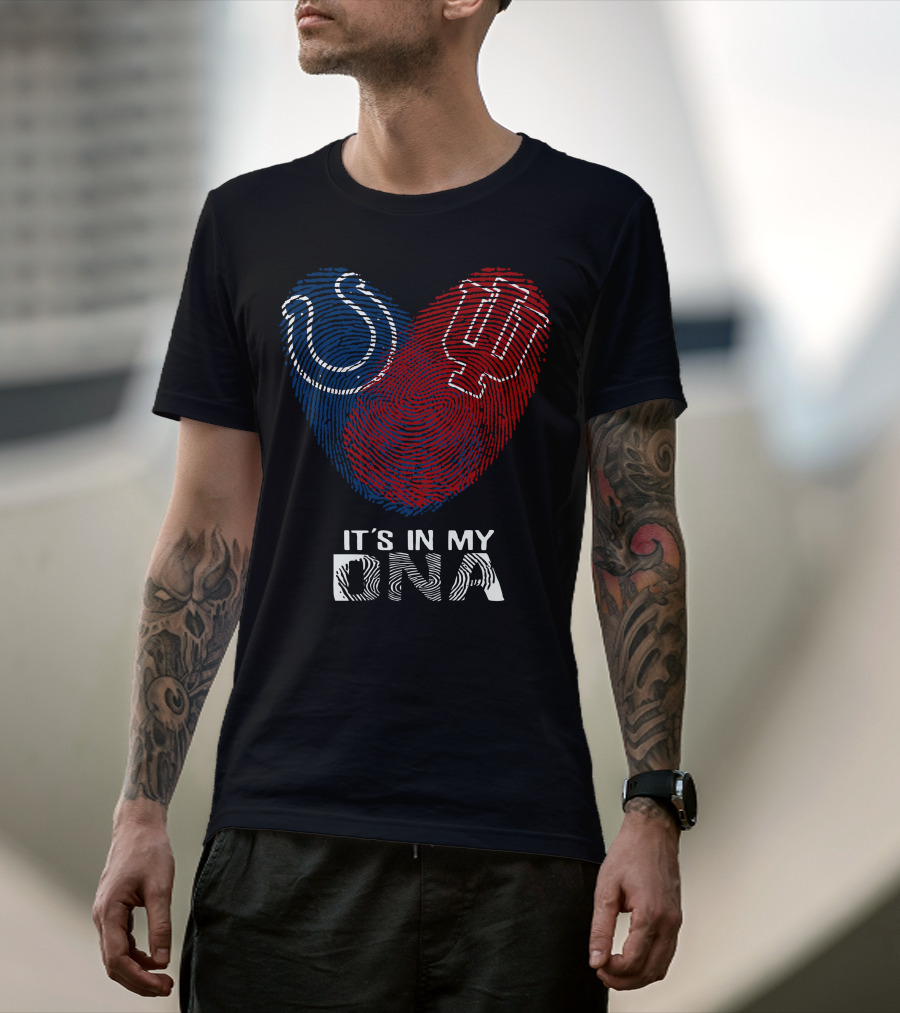 Colts Hoosiers It's In My DNA Fingerprint Heart T-Shirt