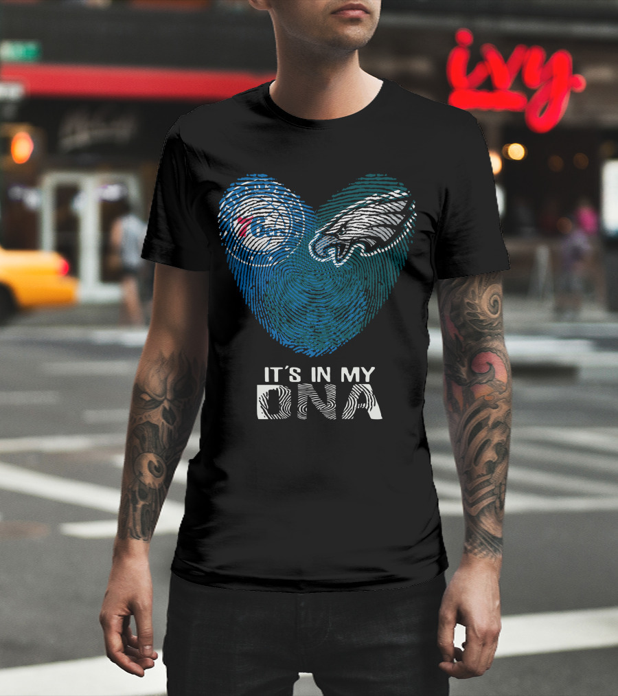 Philadelphia Eagles 76ers Fingerprint It's In My DNA T-Shirt