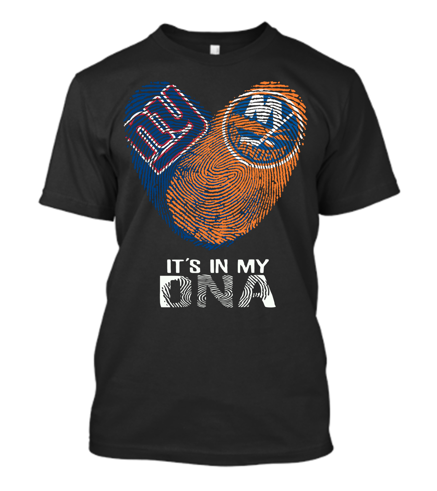 Giants Islanders It's In My DNA Fingerprint Heart T-Shirt