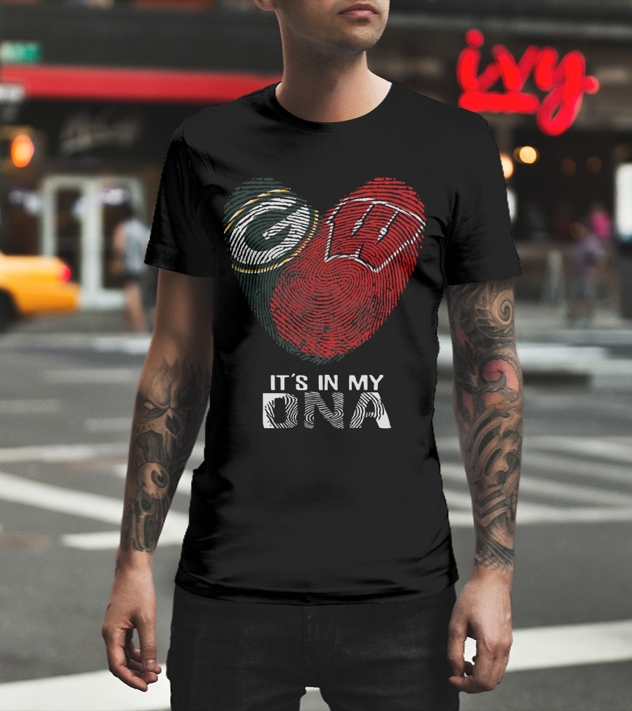 Packers Badgers It's In My Dna Fingerprint T-Shirt