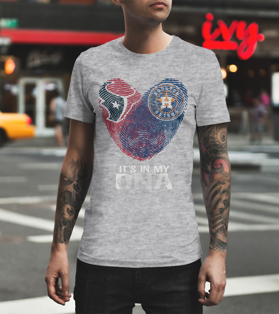 Texans Astros It's In My DNA Fingerprint Heart T-Shirt
