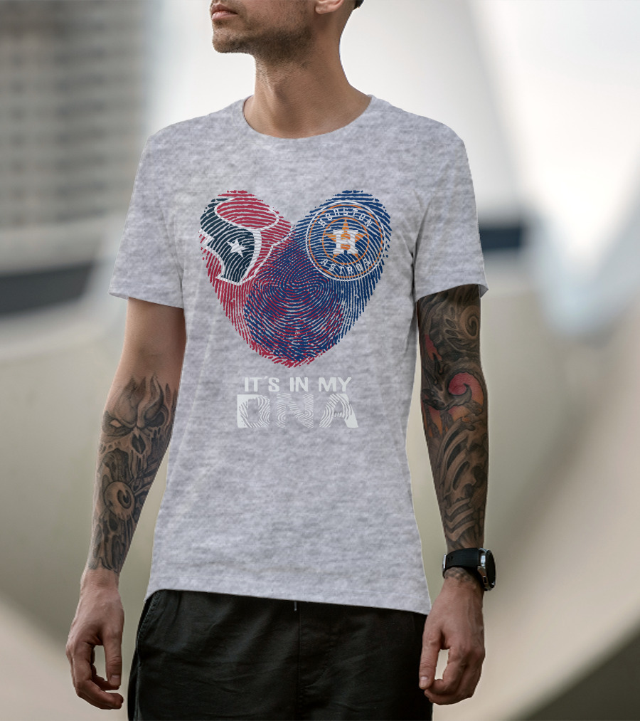 Texans Astros It's In My DNA Fingerprint Heart T-Shirt