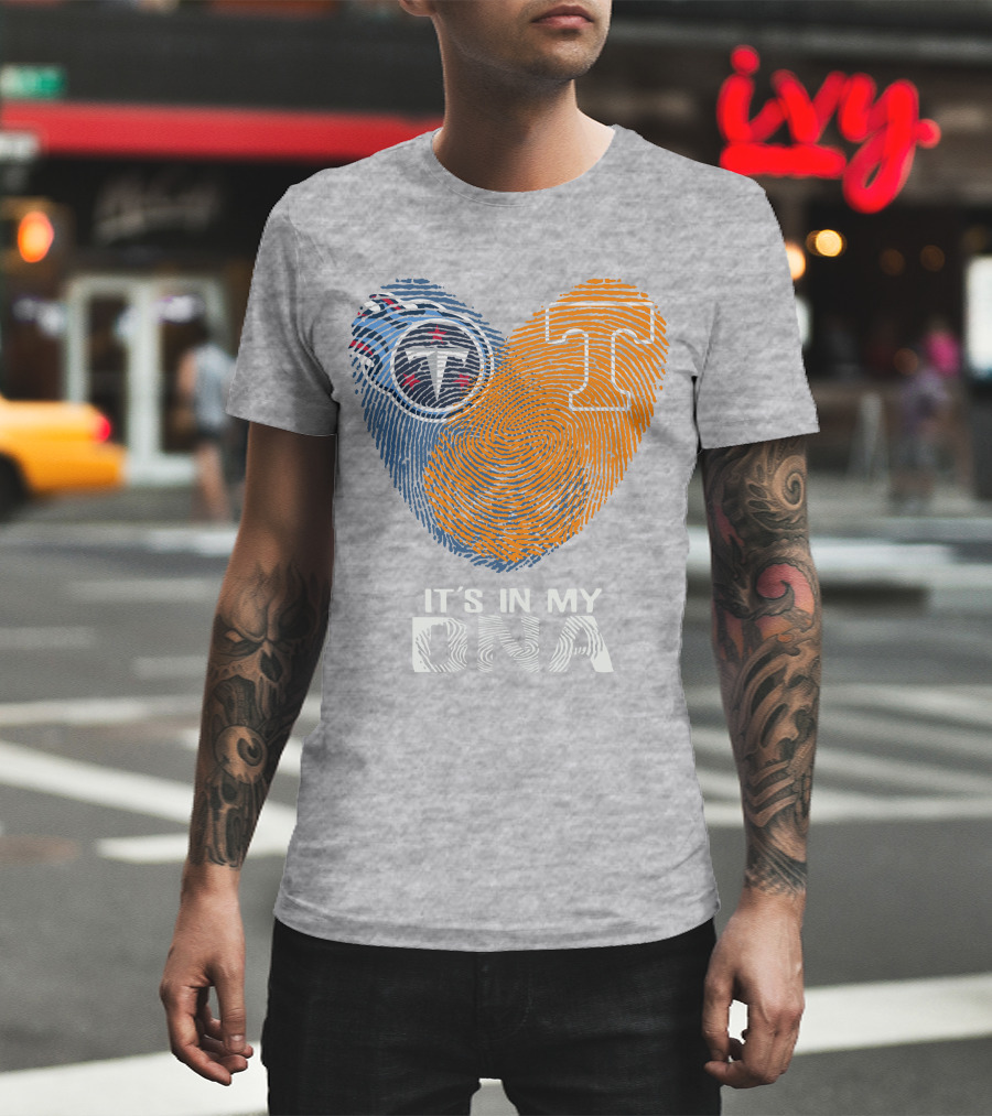 Tennessee Titans It's In My Dna Fingerprint Heart T-Shirt