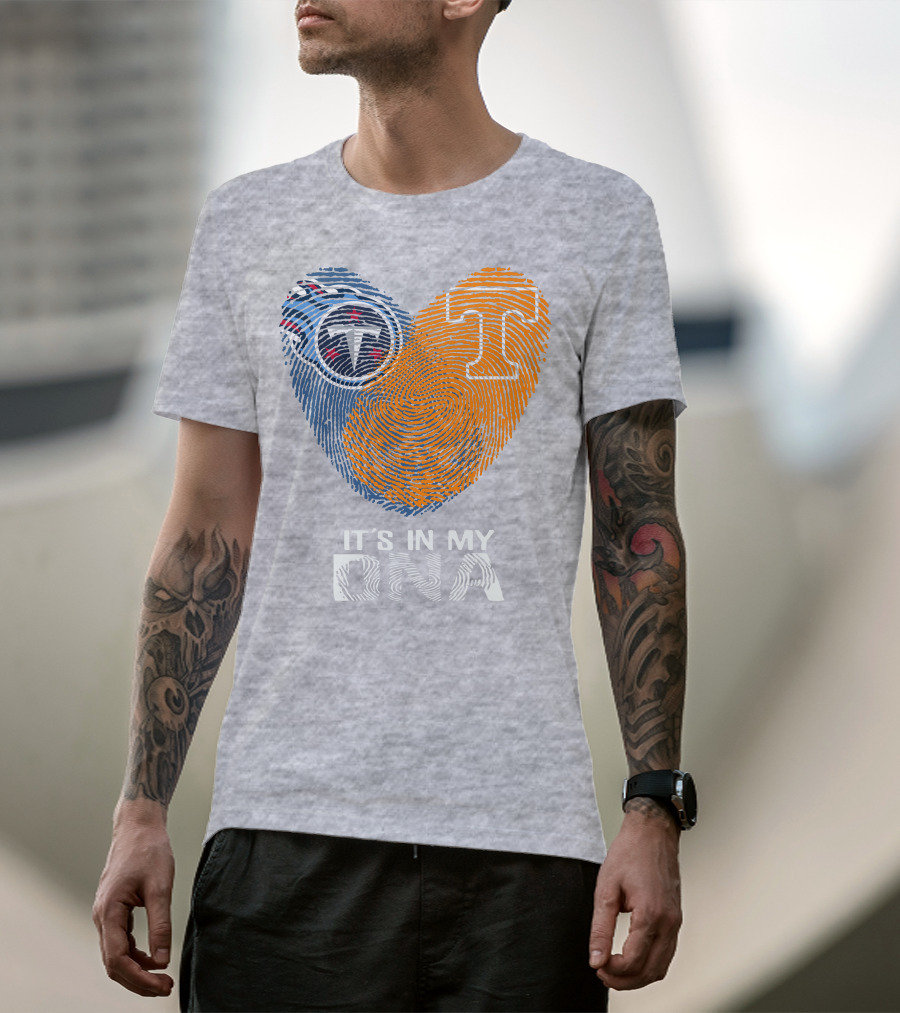 Tennessee Titans It's In My Dna Fingerprint Heart T-Shirt