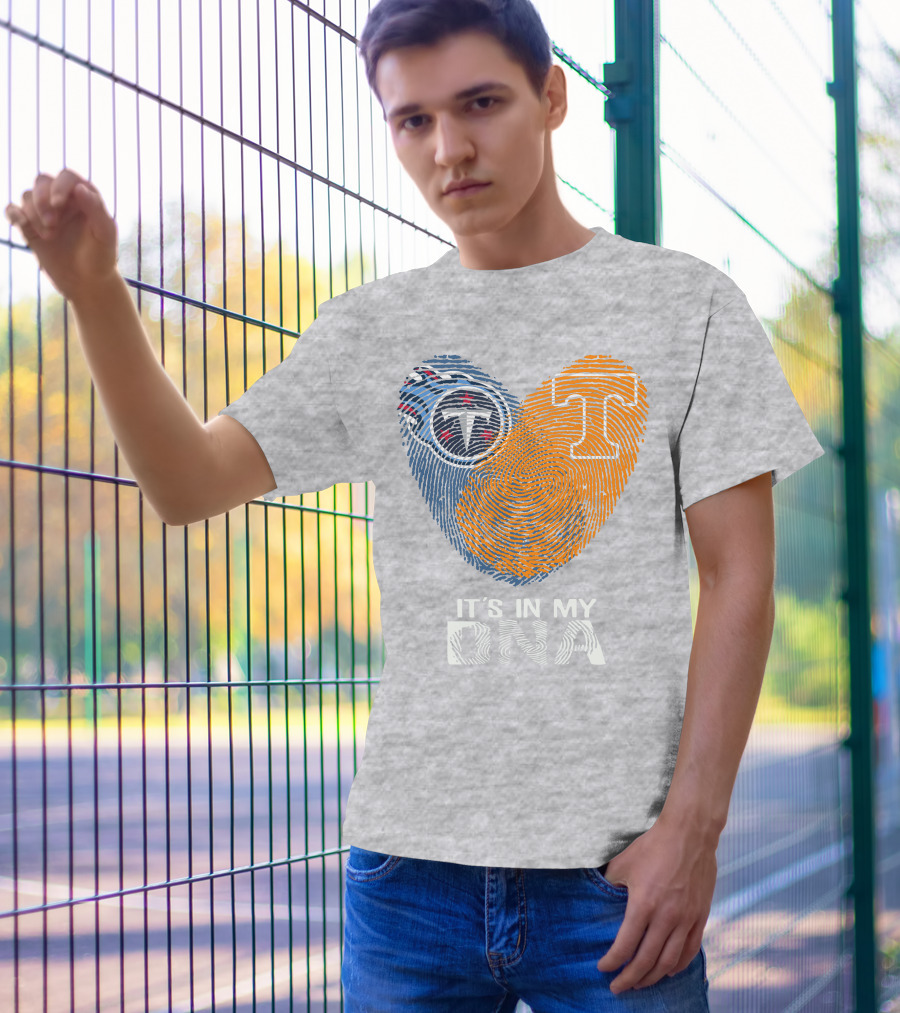 Tennessee Titans It's In My Dna Fingerprint Heart T-Shirt