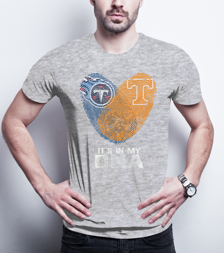 Tennessee Titans It's In My Dna Fingerprint Heart T-Shirt