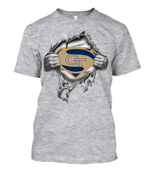 Georgia Tech GT Superman Style Emblem T-Shirt