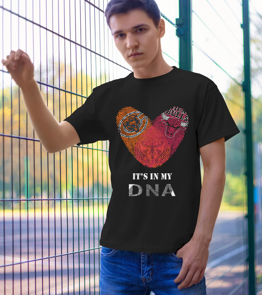 Chicago Bears Bulls Heart It's In My DNA T-Shirt