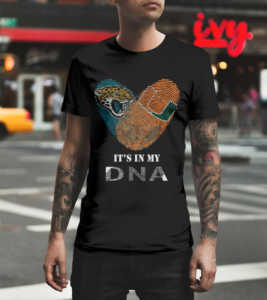 Jacksonville Jaguars Miami Hurricanes It's In My DNA T-Shirt