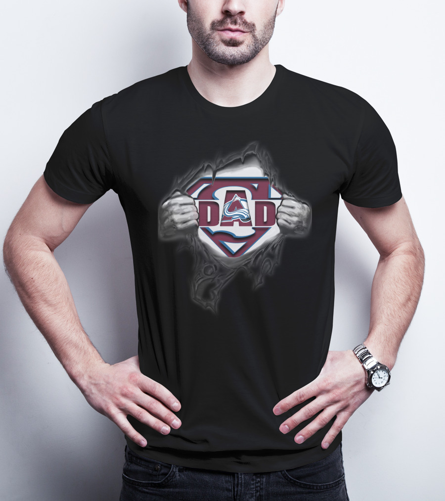 Colorado Avalanche Super Dad Logo With Superman T-Shirt