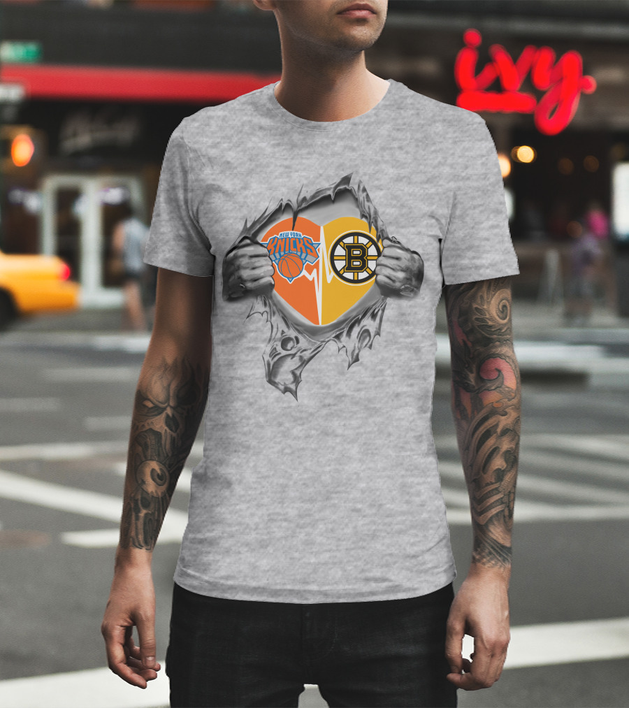 New York Knicks Boston Bruins It's In My Heart T-Shirt