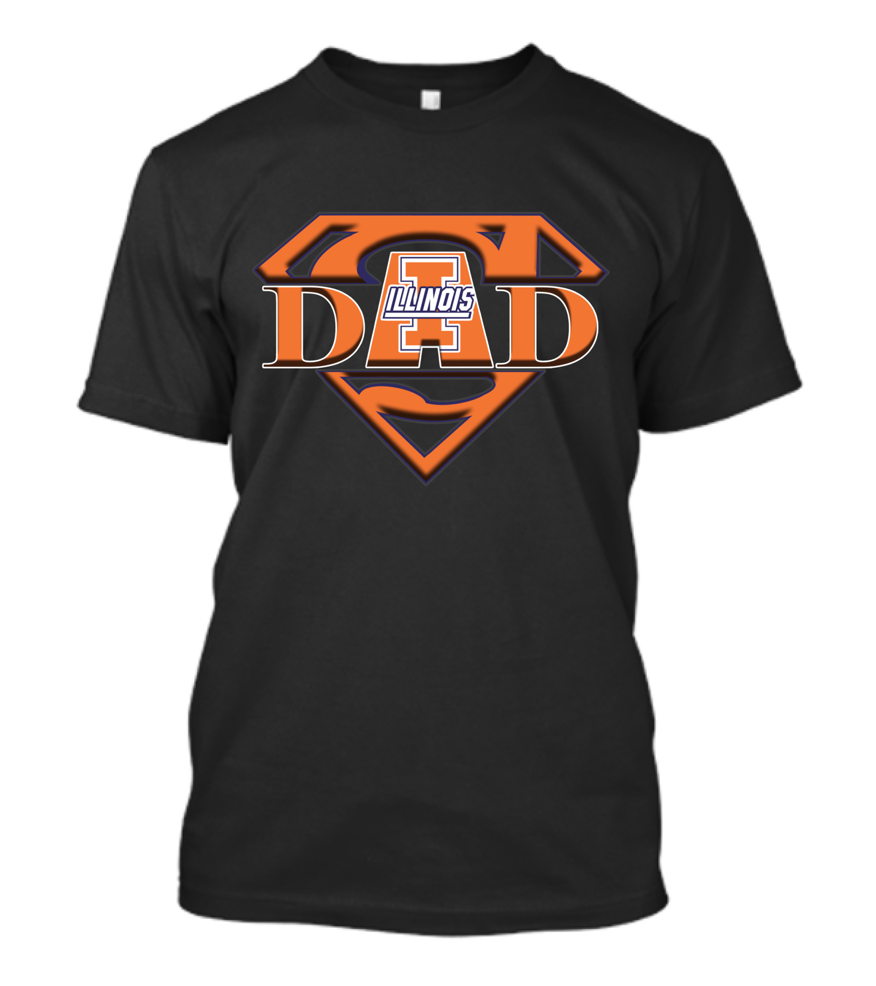 Illinois Fighting Illini Super Dad Logo With Superman Shield T-Shirt