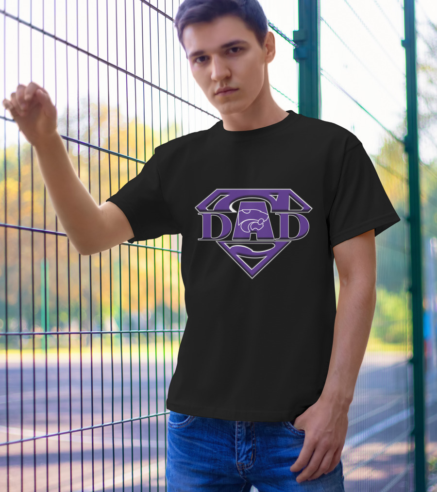Kansas State Wildcats Super Dad Logo With Purple Emblem T-Shirt