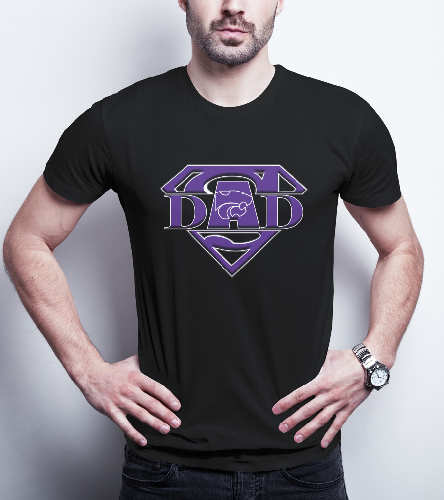 Kansas State Wildcats Super Dad Logo With Purple Emblem T-Shirt