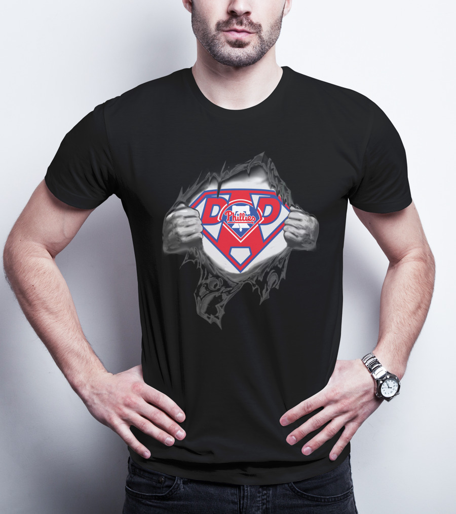 Philadelphia Phillies Dad Superhero Logo Fan T-Shirt