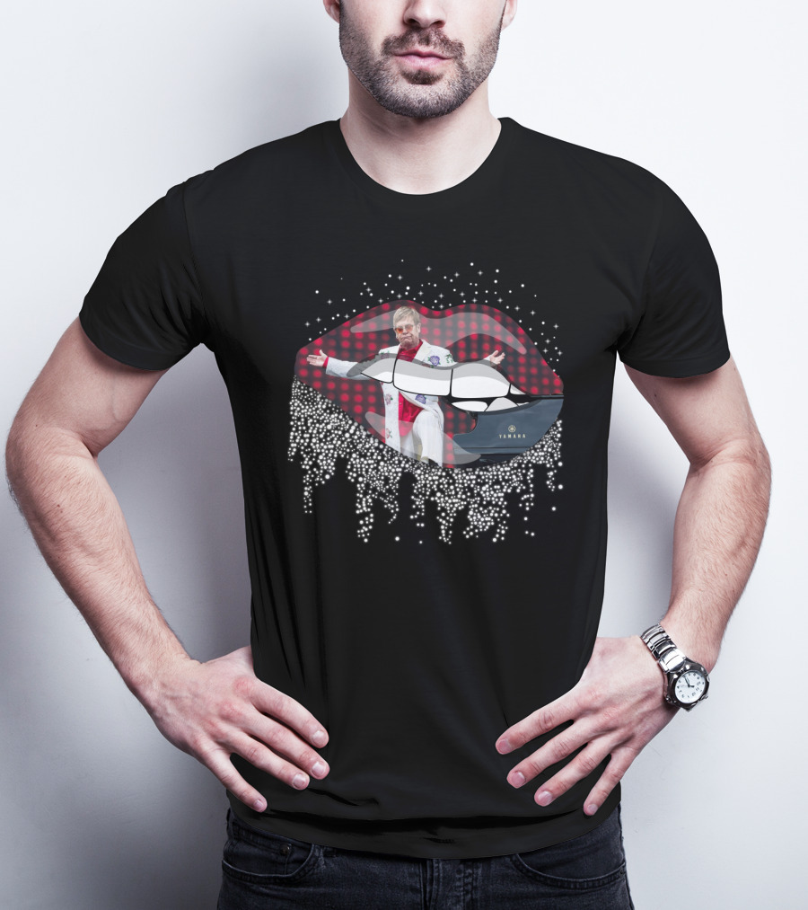 Elton John Yamaha Lips Sparkle Red Costume T-Shirt