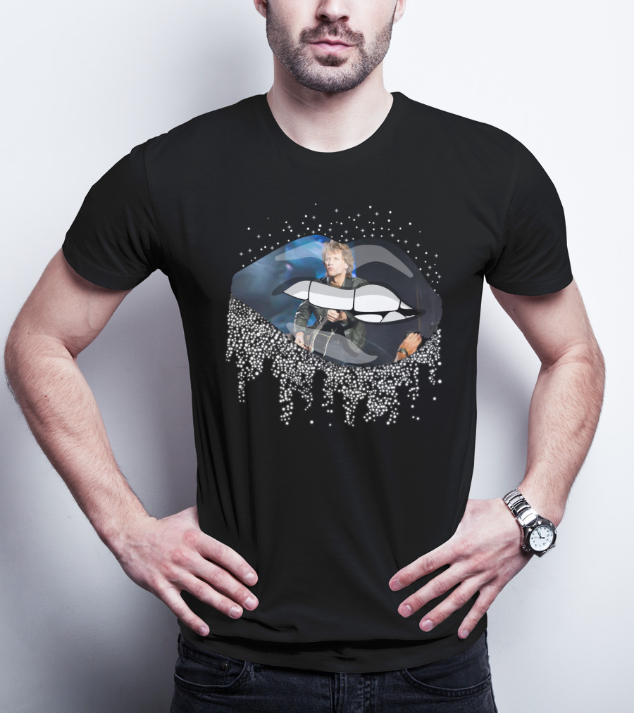 Jon Bon Jovi Concert Lips Design With Effect T-Shirt