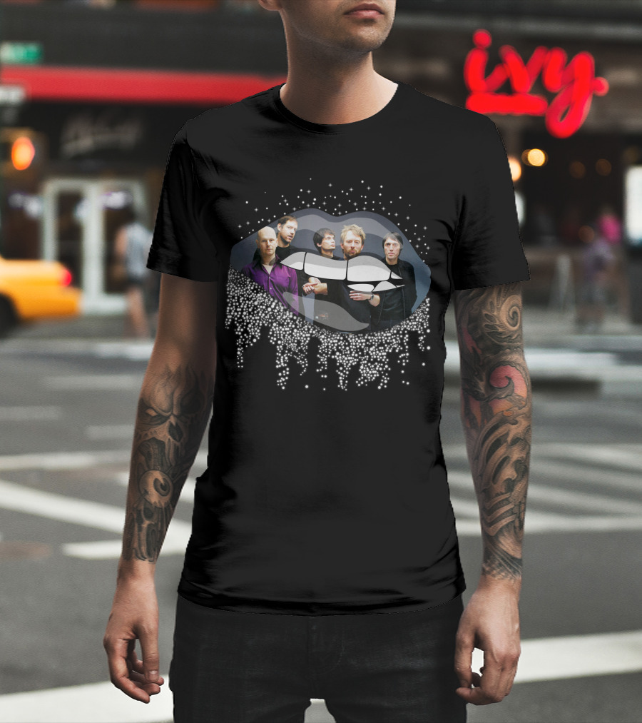 Radiohead Band Inside Glittering Lips T-Shirt